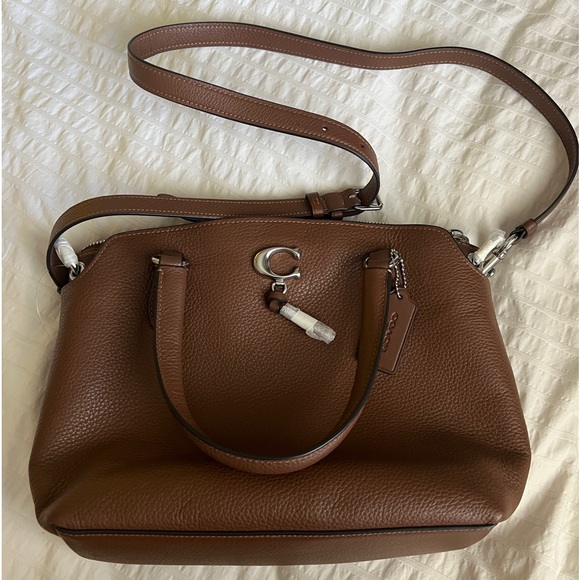 Coach | Bags | Coach Remi Satchel Brown Leather Pebble Bag | Poshmark